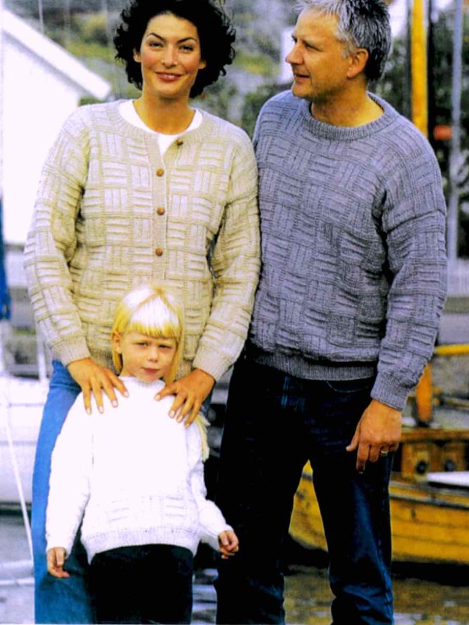 Familie modell genser og cardigan
