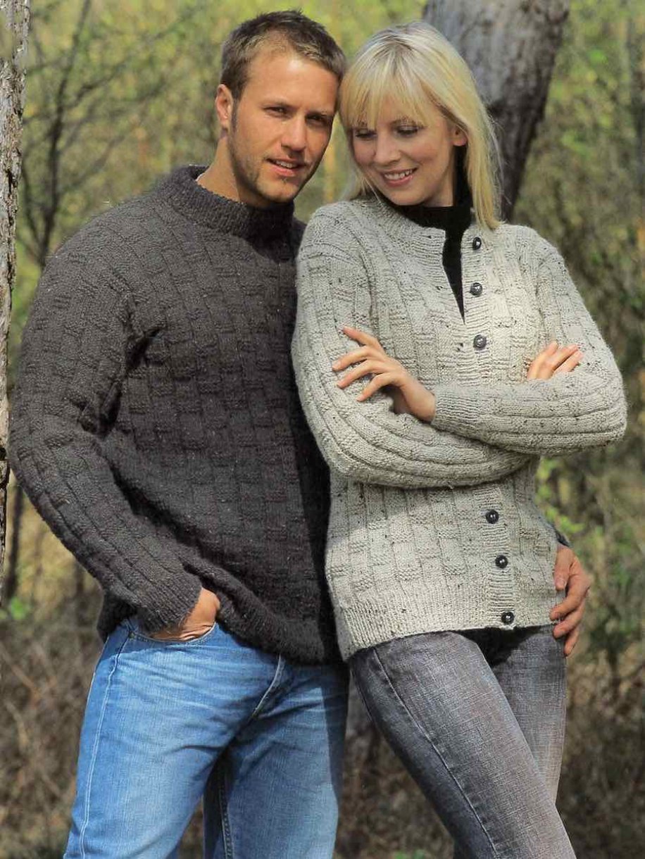 Strukturert genser og cardigan