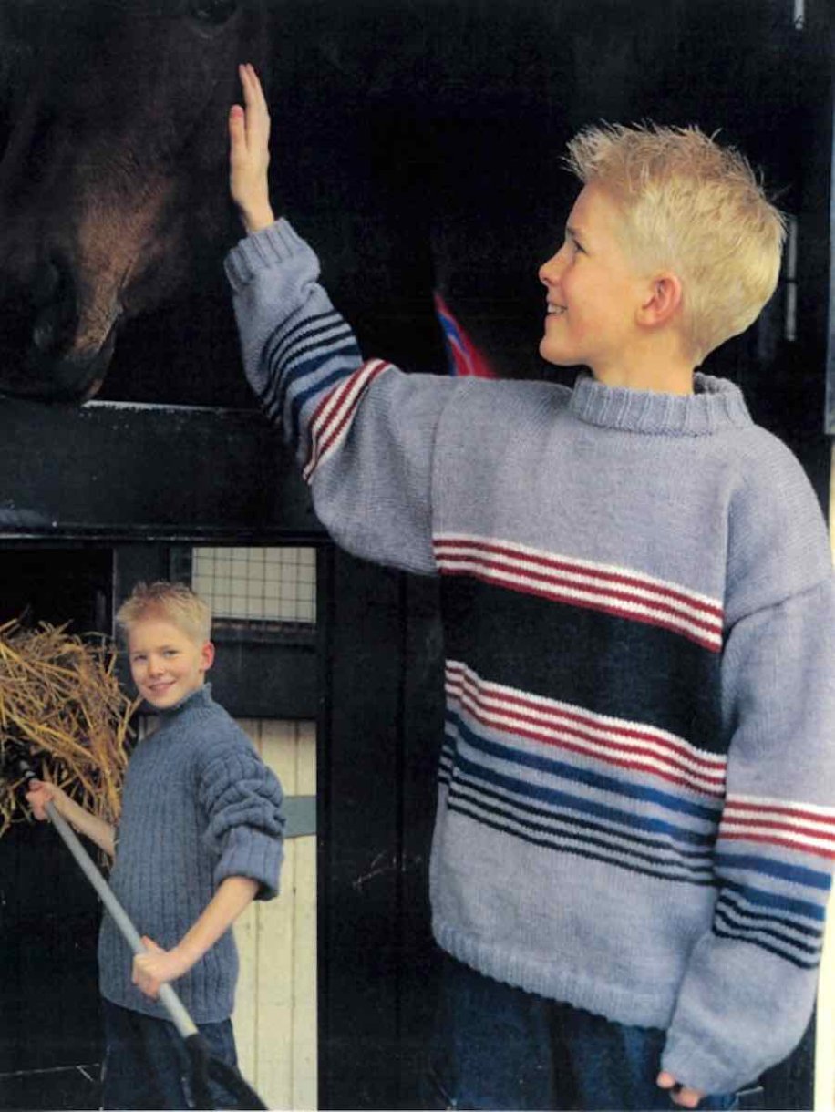 Ribbete og stripete genser